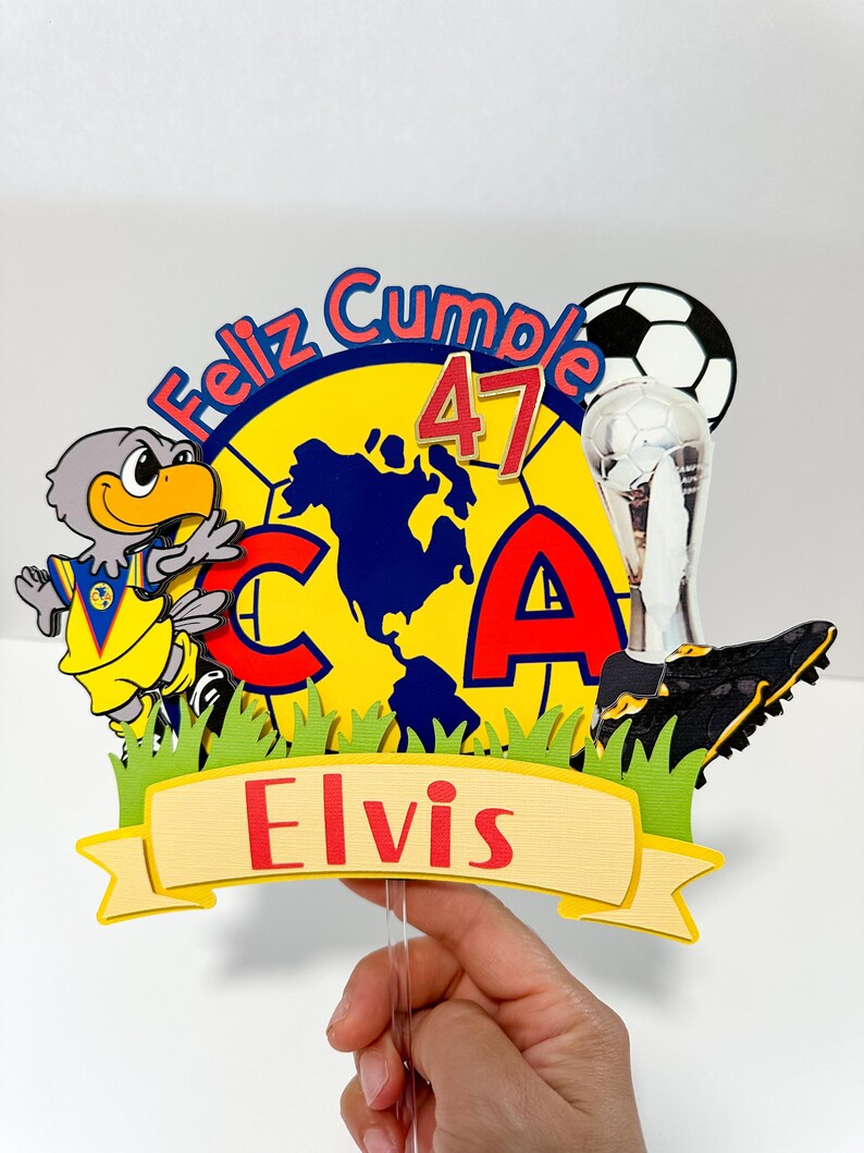 Personalized Club America Cake Topper | Las Aguilas Soccer Party - Etsy