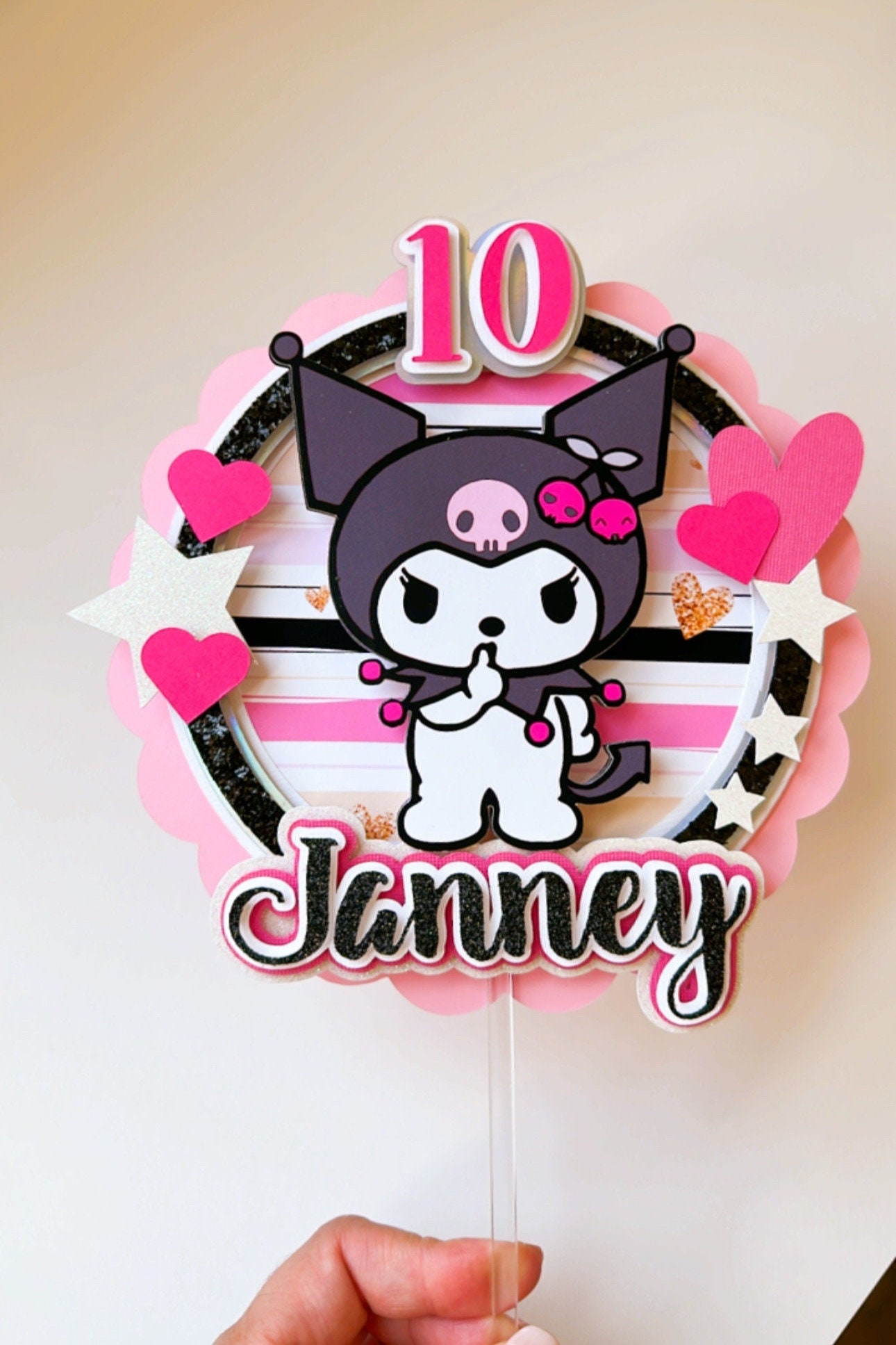 Kuromi Inspired Cake Topper Kawaii Kuromi Inspired Party Decor Hello ...