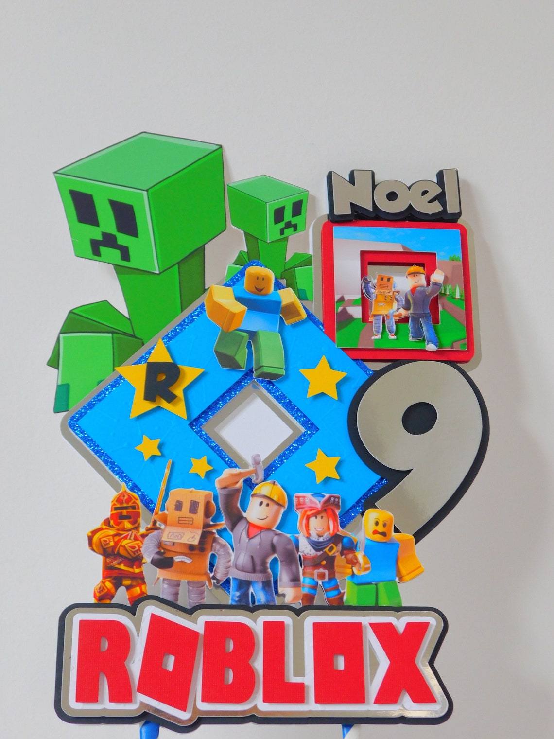 Roblox Inspired Cake Topper Gamer Cake Topper Roblox Birthday Party ...