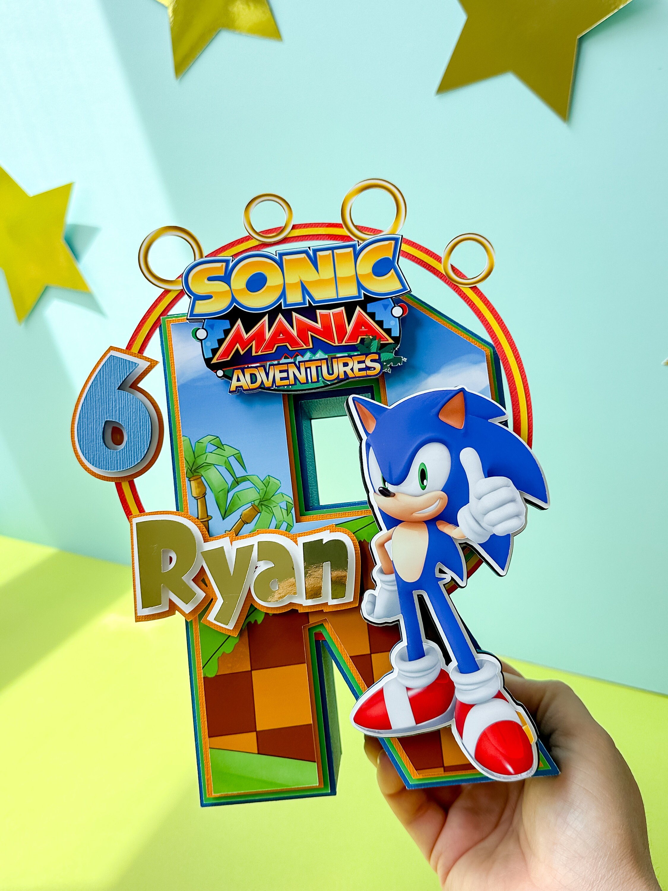 Sonic 3D Letter Sonic Party Decor Custom 3D Letter - Etsy