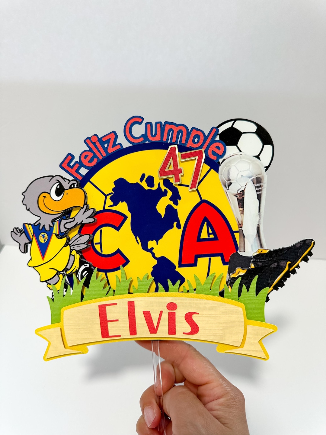 Personalized Club America Cake Topper | Las Aguilas Soccer Party - Etsy
