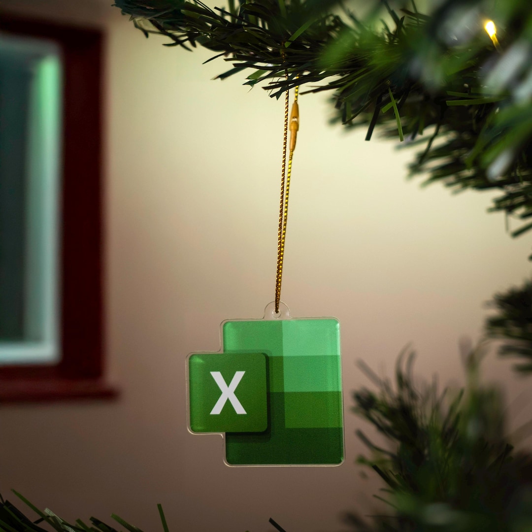 Microsoft Excel Christmas Tree Decoration Ornament for Spreadsheet ...