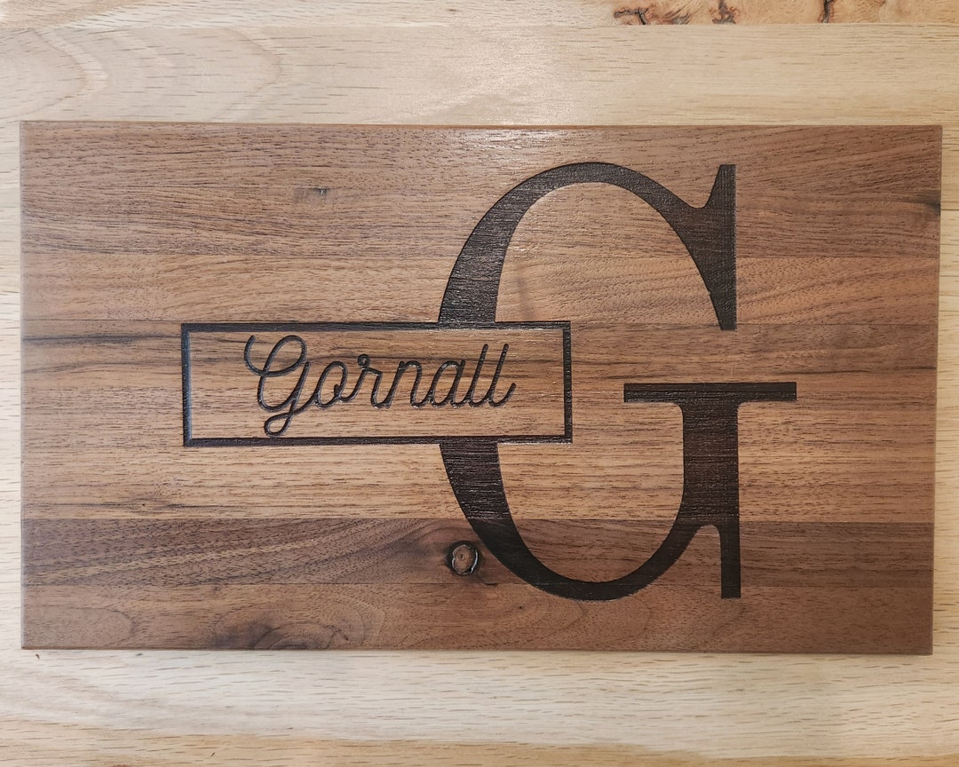 Personalized Monogram Wood Sign, Monogram Rectangle Sign, Monogram Sign ...