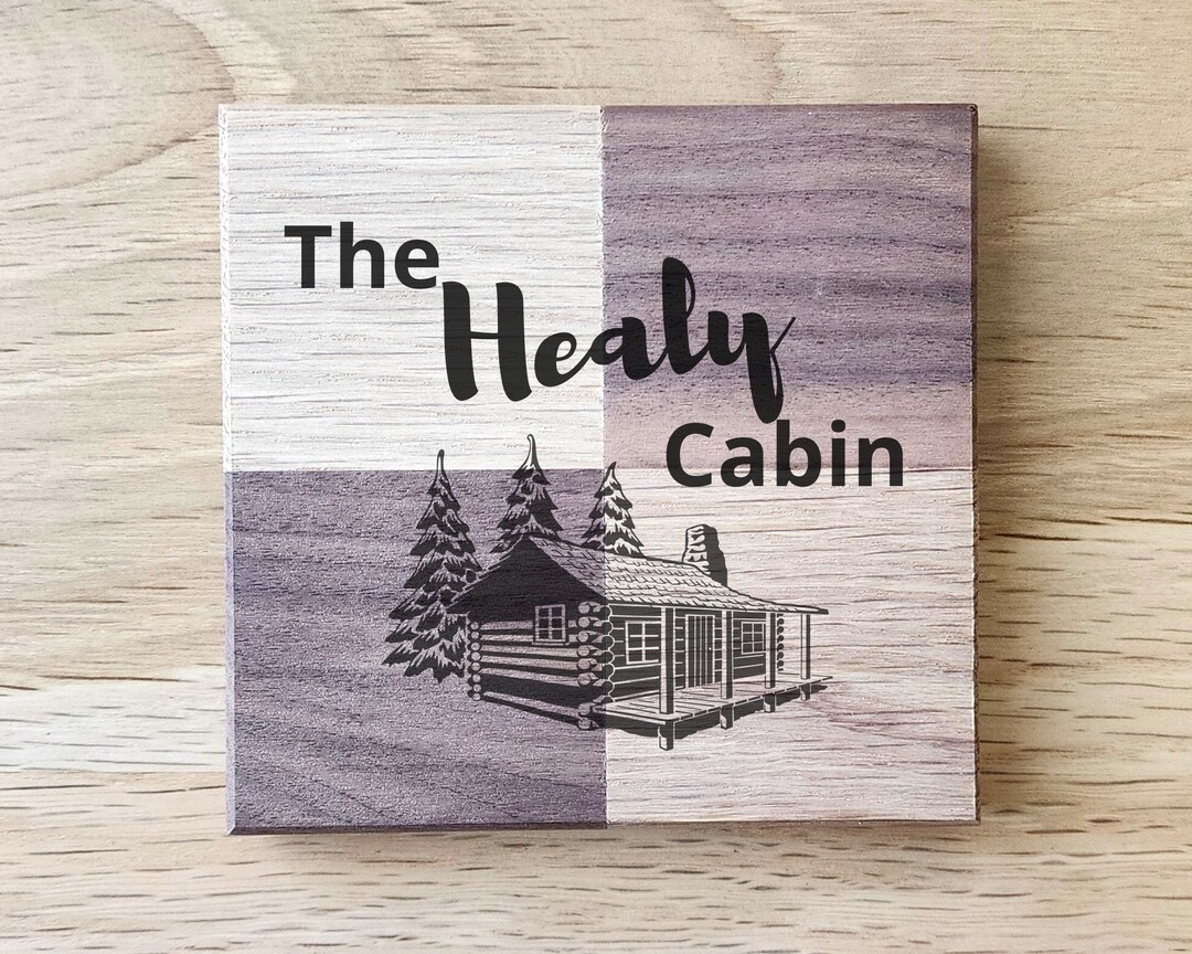 Cabin Two Tone Wood Coasters Set, Custom Dual Wood Wooden Coasters, Two ...