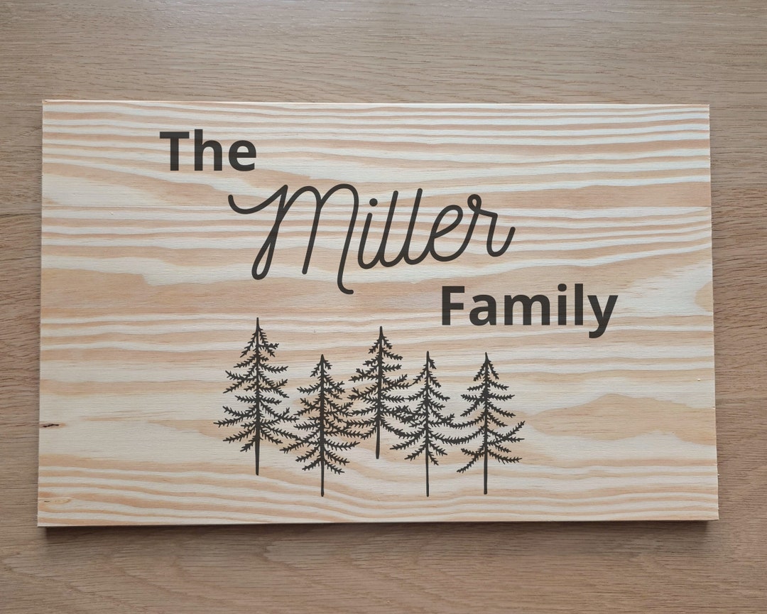 Personalized Rustic Wood Sign, Monogram Rectangle Sign, Family Sign ...