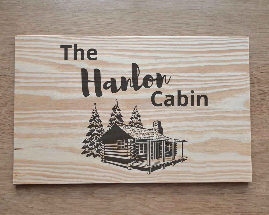 Personalized Cabin Wood Sign, Cabin Rectangle Sign, Cabin Sign ...