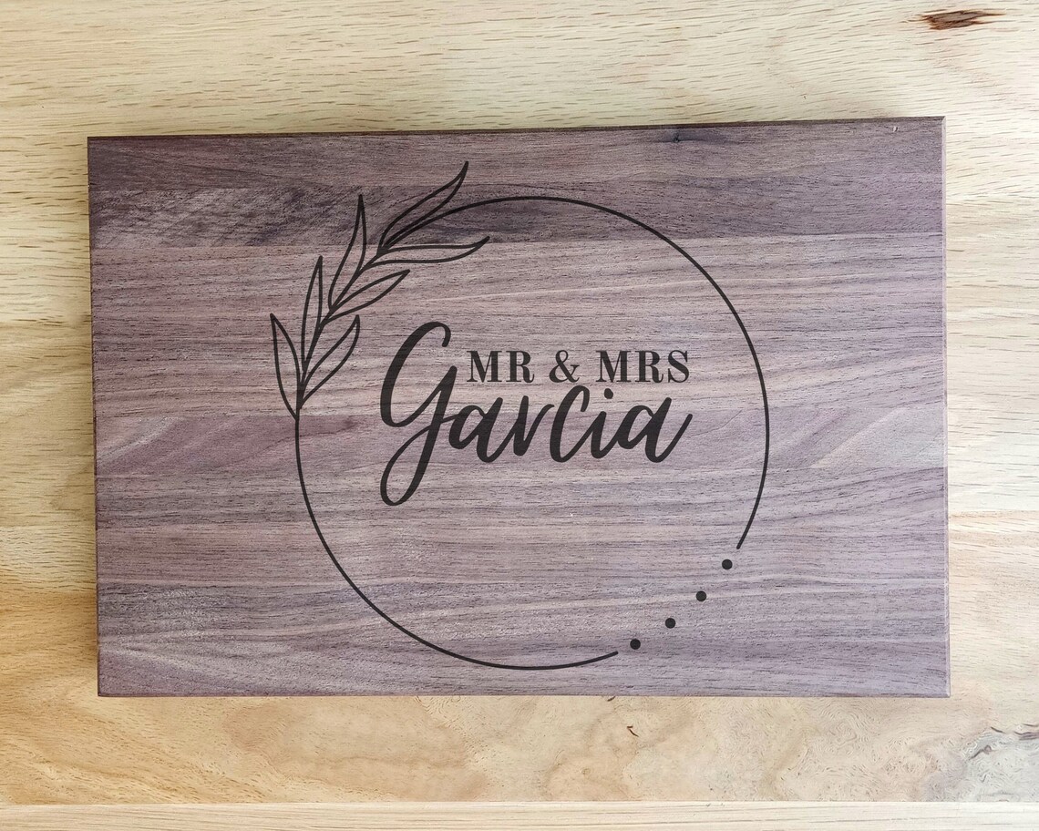 Monogram Edge Grain Wood Cutting Board Monogram Wood Cutting - Etsy