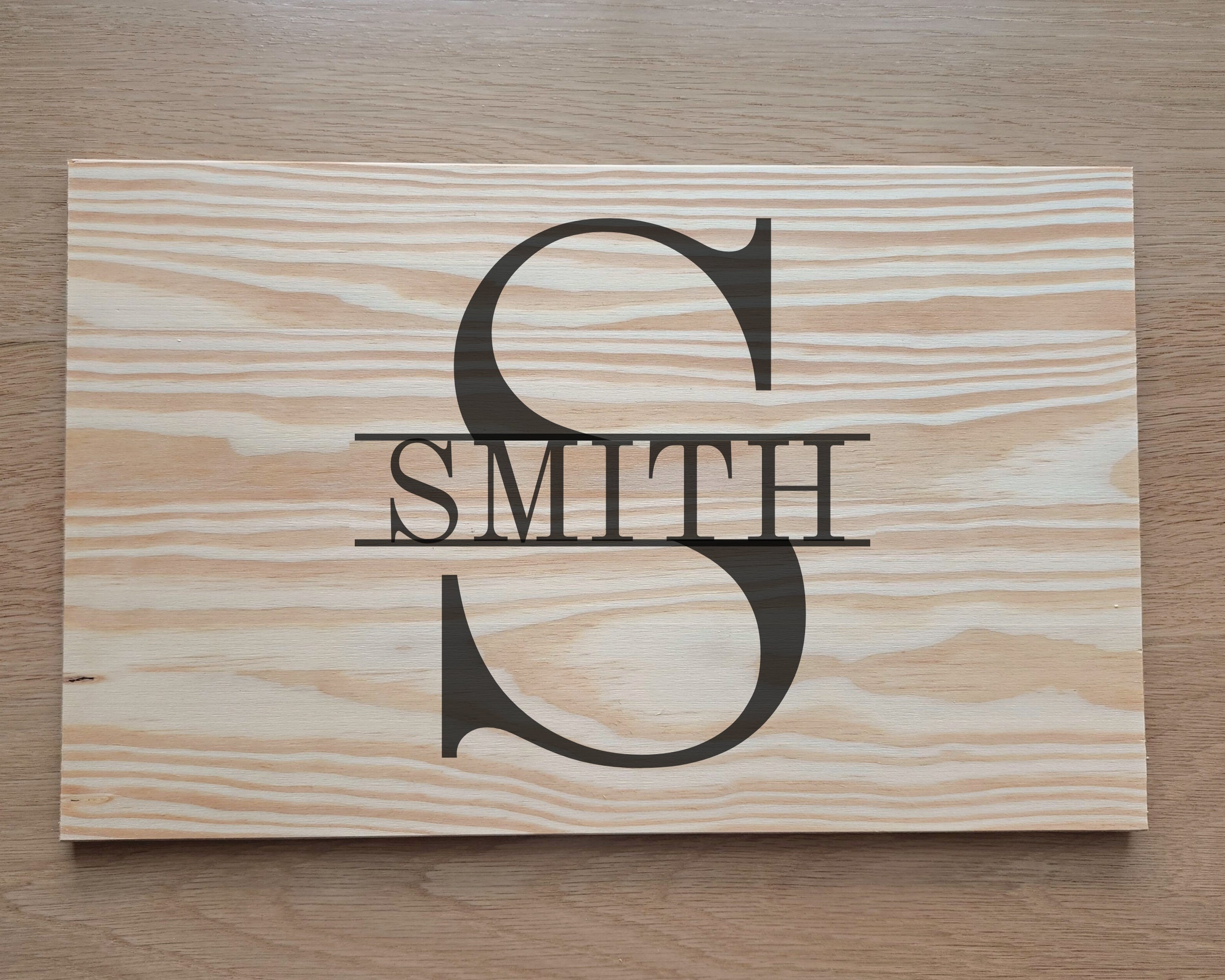 Personalized Monogram Wood Sign, Monogram Rectangle Sign, Monogram Sign ...