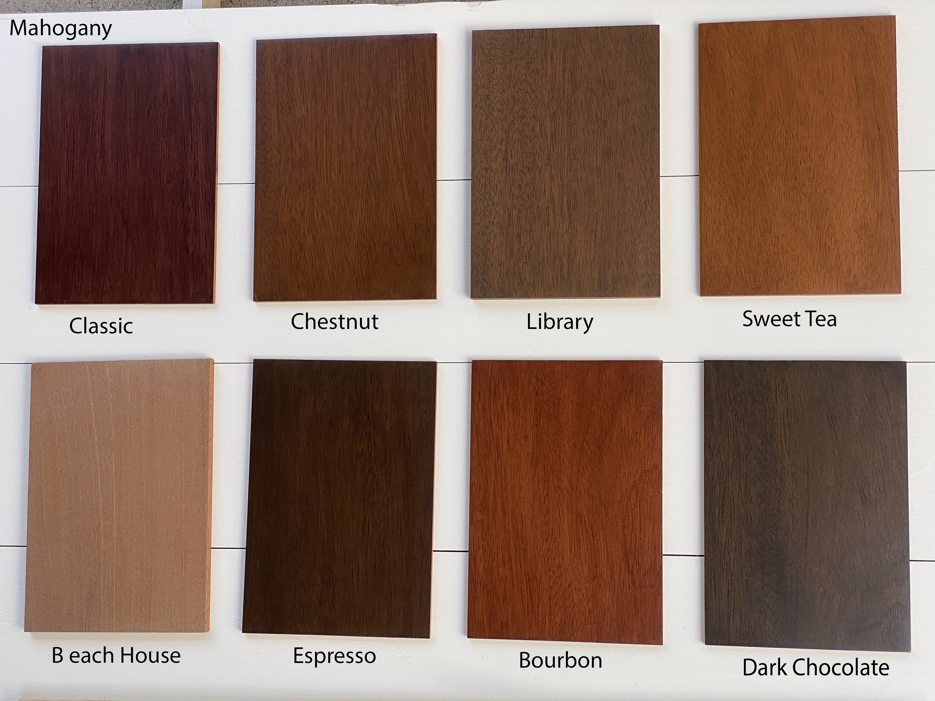 Mahogany Mantel Finish Samples - Full Credit Will Be Applied to Mantel ...