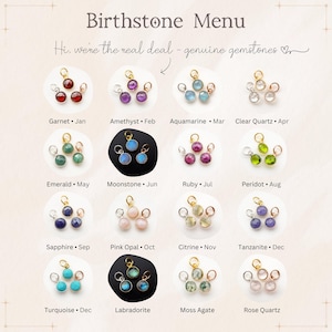 Dainty Birthstone Charm, Birth Month Gemstones, Crystal Charms ...