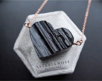 Goth Black Heart Necklace - Etsy