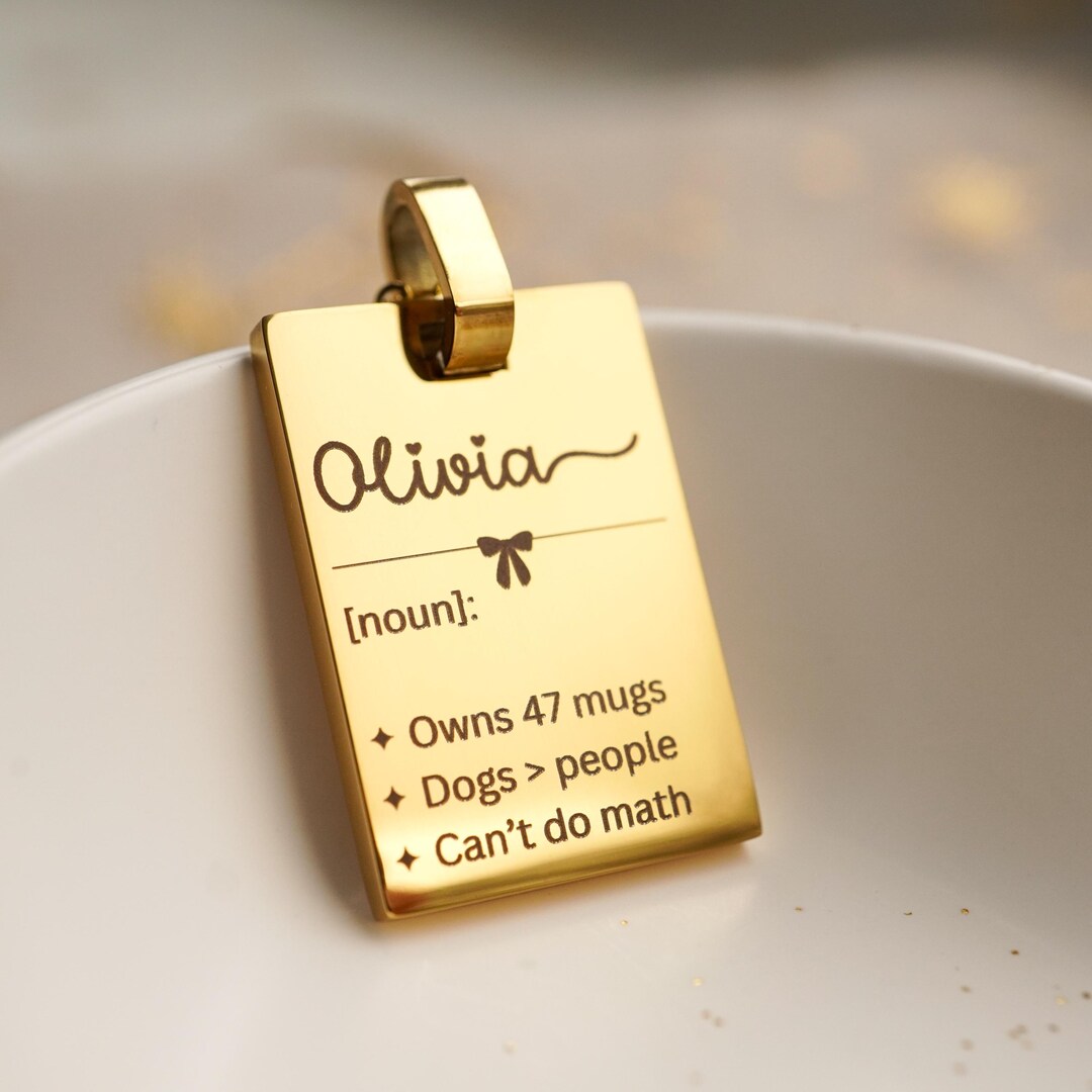 Personalized Name Definition Necklace, Funny Birthday Gift for Her ...