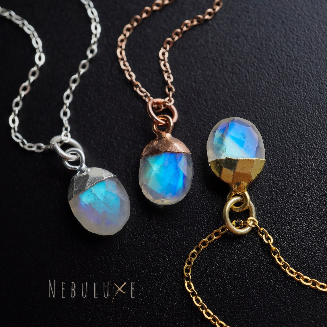 Rainbow Moonstone Necklace, June Birthstone, Moonstone Jewelry ...