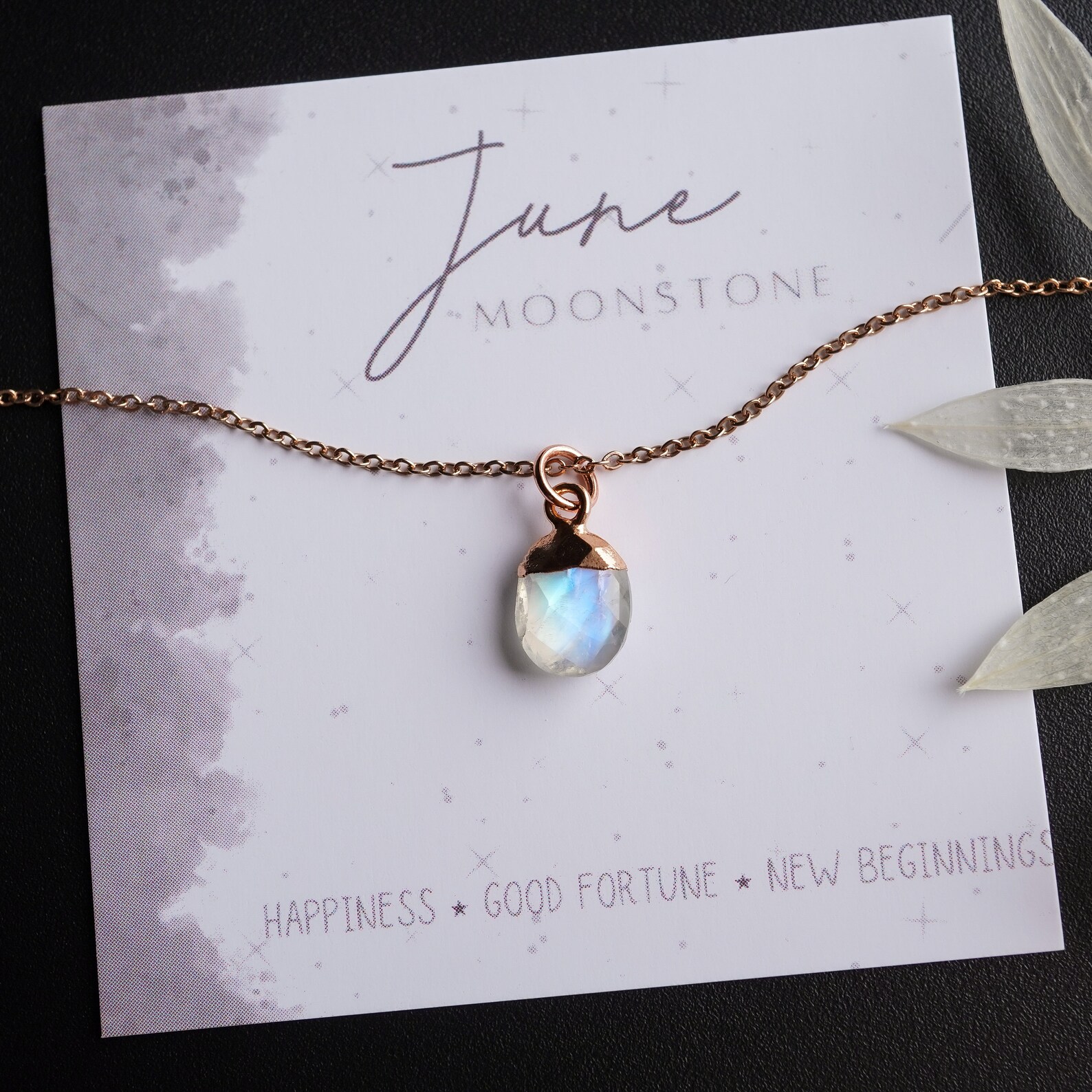Rainbow Moonstone Necklace, June Birthstone, Moonstone Jewelry ...