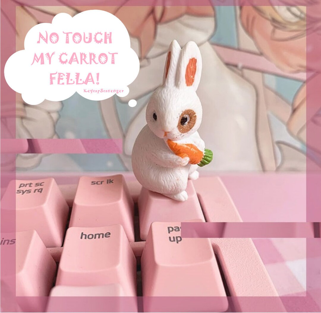 Handmade 3D Bunny Rabbit Cute Pink Resin Keycaps - Etsy