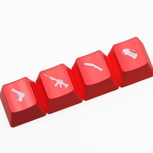 Backlit Shooting Game Weapons Keycaps Red Suited for CSGO, COD, CF - Etsy