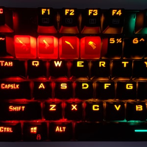 Backlit Shooting Game Weapons Keycaps Red Suited for CSGO, COD, CF - Etsy