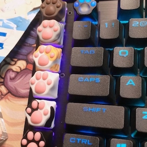 Kitten Paw Multi-color ABS & Silicon Artisan Keycap Mechanical Keyboard ...