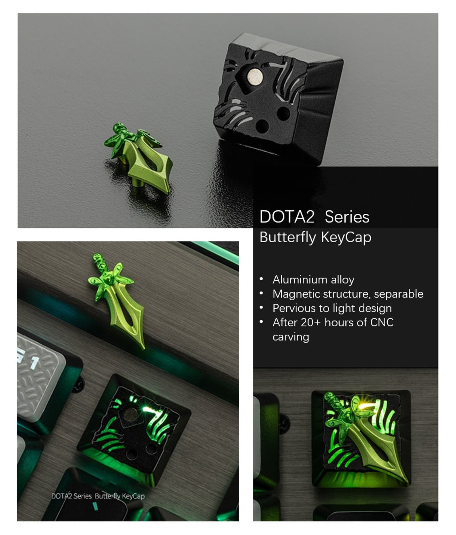 Dota 2 Loot/heroes Magnetic Keycaps for Mechanical Keyboard Cherry MX ...