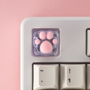 Kitten Paw Transparent Silicon & ABS Artisan Keycap Cute for Mechanical ...