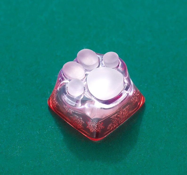 Snowflake Kitten Paw Transparent ABS & Silicon Artisan Keycap ...