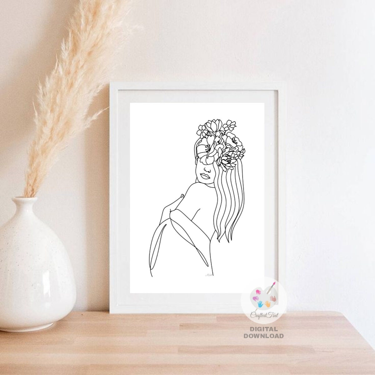 Woman Line Drawing, Woman Poster, Line Art Print, Minimalist Wall Art ...