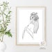 Woman Line Drawing, Woman Poster, Line Art Print, Minimalist Wall Art ...