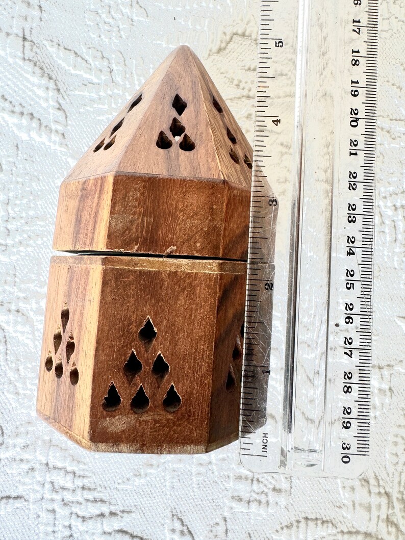 Vintage Govinda Wooden Temple Inscense Burner - Etsy