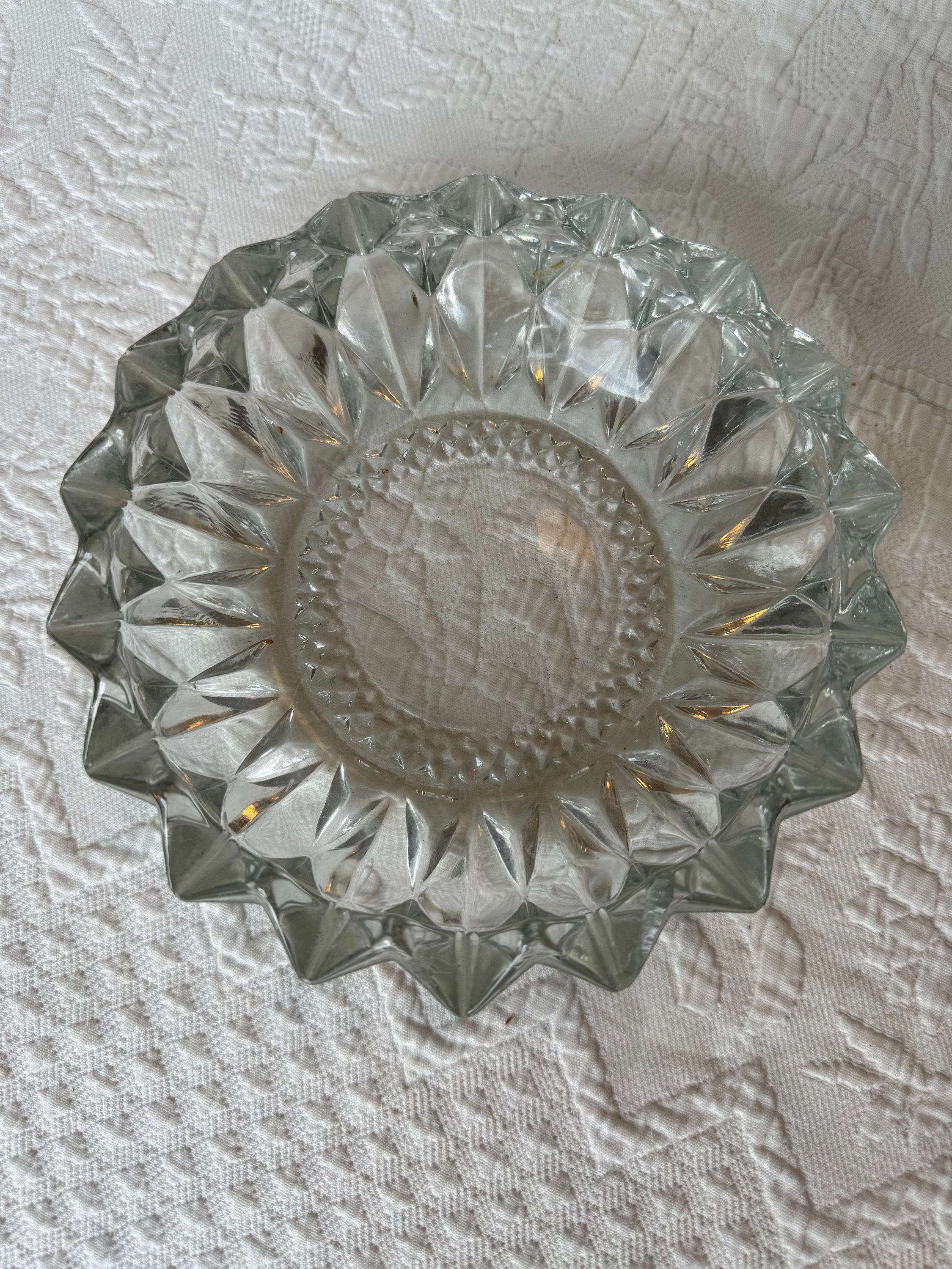 Vintage Pressed Glass Ashtray, Candy/nut/trinket Dish, Serving Bowl, by ...