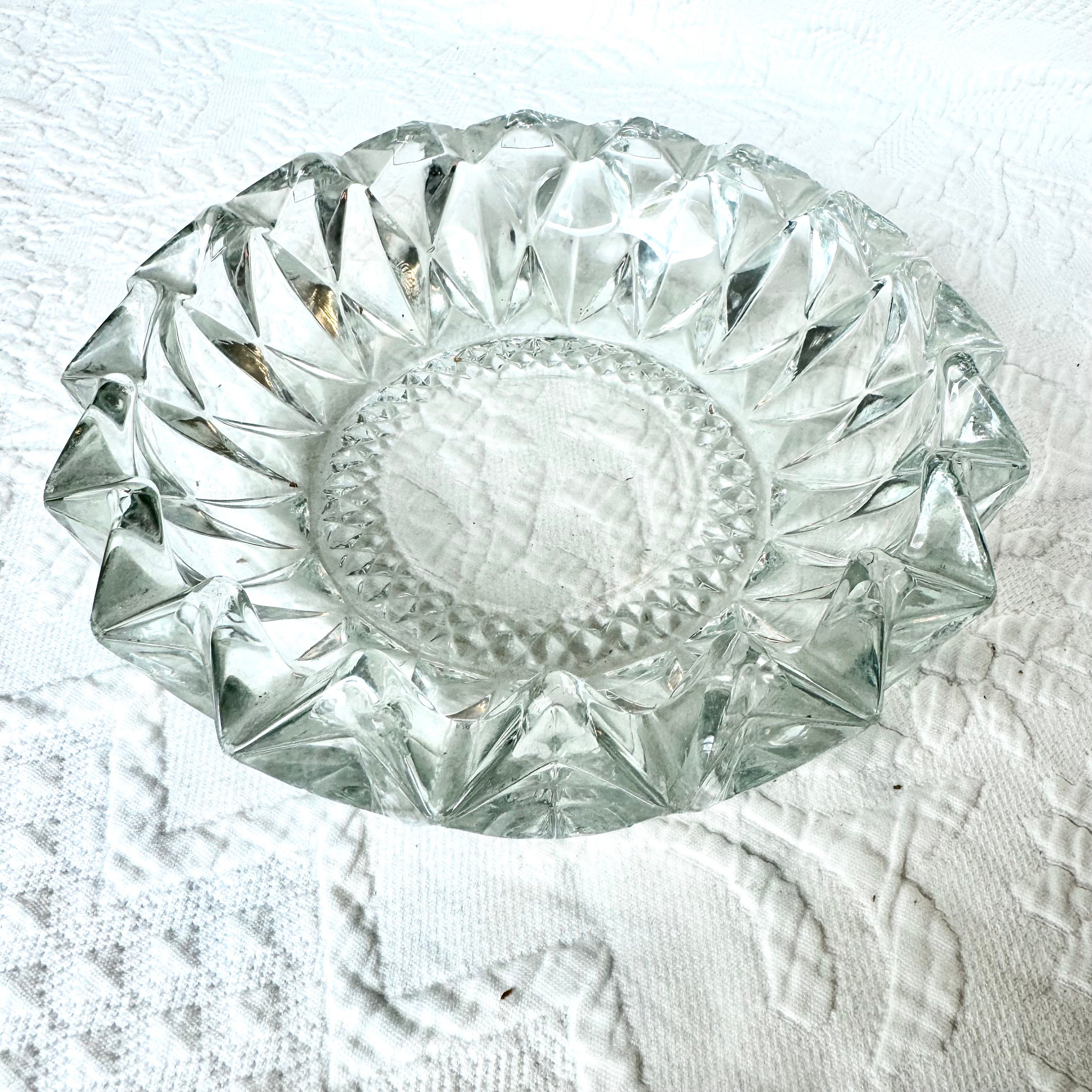Vintage Pressed Glass Ashtray, Candy/nut/trinket Dish, Serving Bowl, by ...
