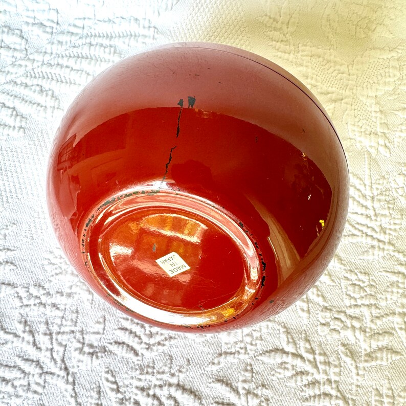 Japanese Malemite Maroon Bowl With Gold Interior, Made in Japan Label ...
