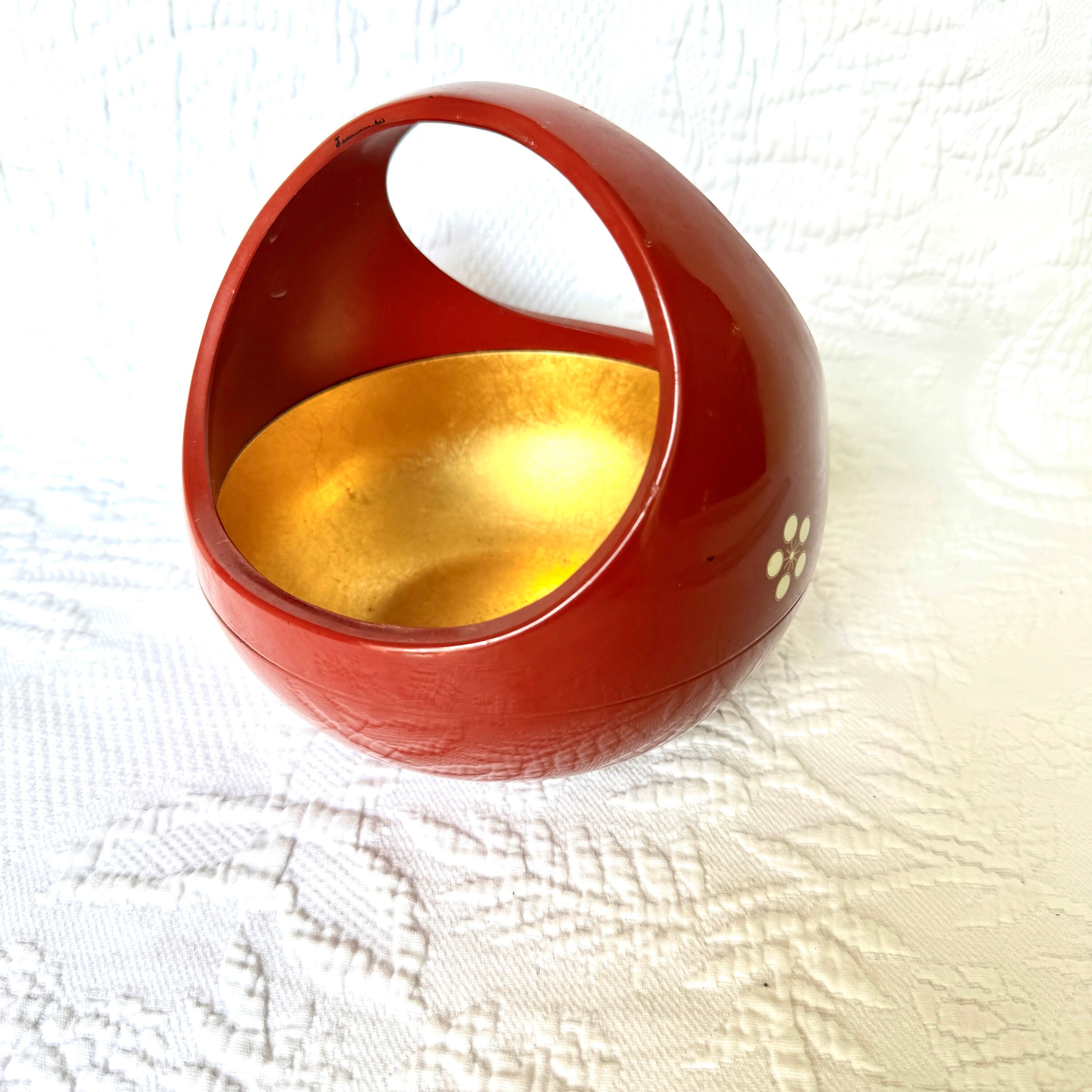 Japanese Malemite Maroon Bowl With Gold Interior, Made in Japan Label ...