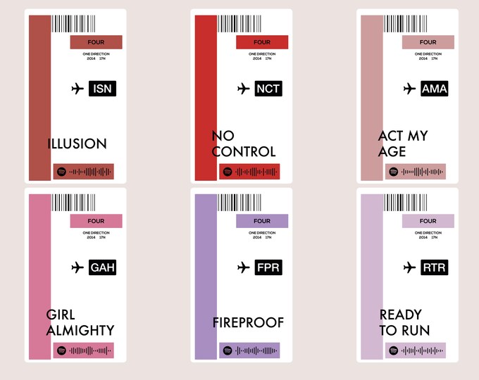 One Direction Four Boarding Pass Sticker - Etsy
