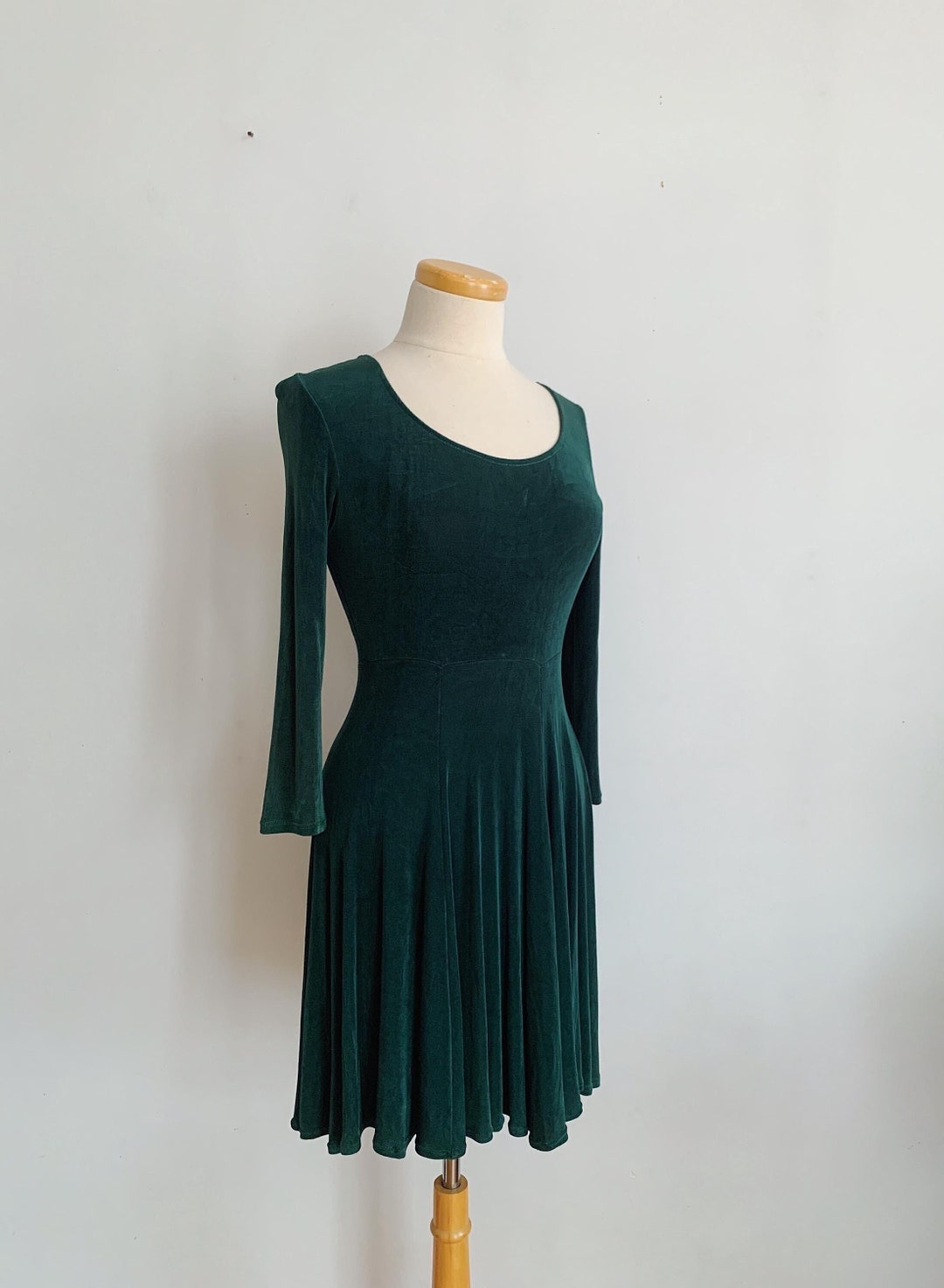 80s 90s Slinky Skater Dress | Vintage 1980s 1990s Grunge Micro Ribbed ...