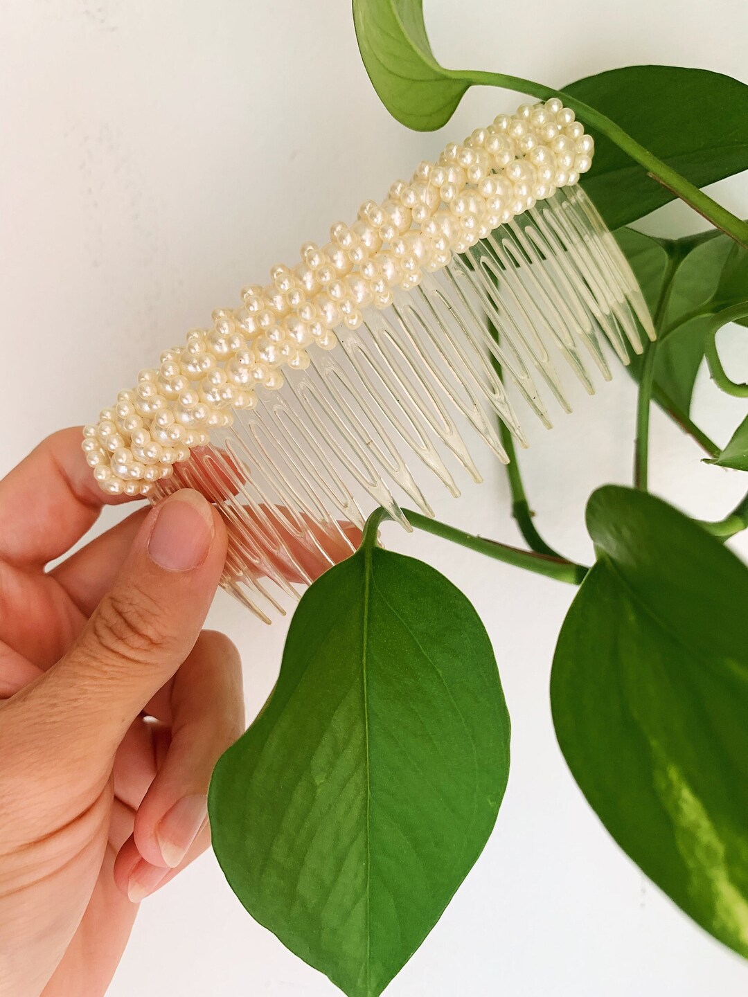 Vintage Pearl Hair Comb Bridal Hair Barrette Comb Etsy