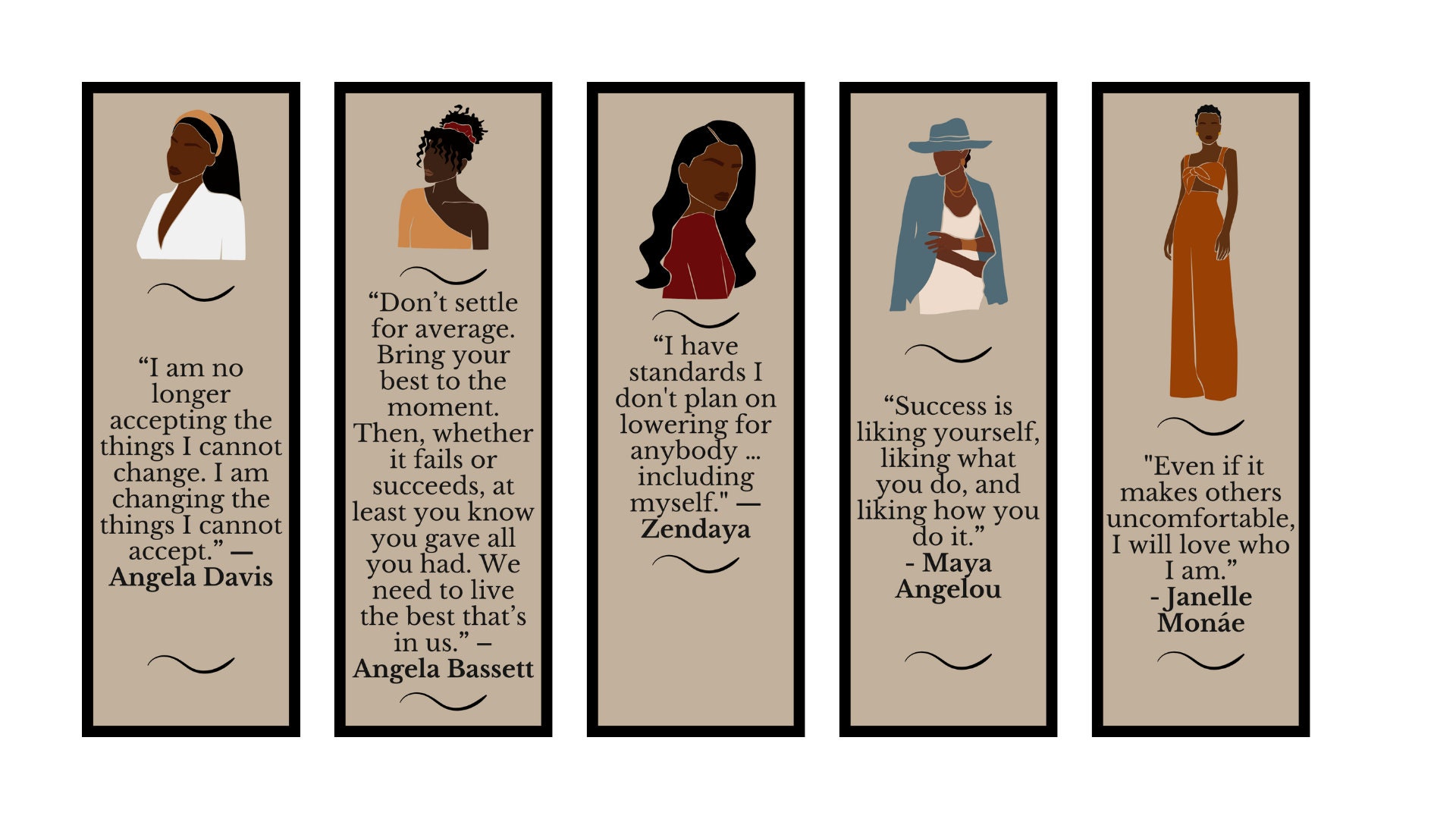 Empowering Black Women Bookmarks | Inspirational Quotes (PDF & PNG) - Etsy