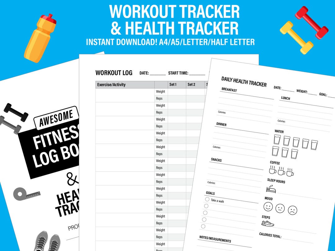 Workout Tracker Printable, Daily Exercise Log, Fitness Journal, Workout ...