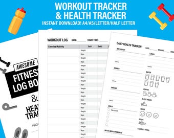 Workout Tracker Printable, Daily Exercise Log, Fitness Journal, Workout ...