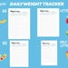 Daily Weight Log Tracker Printable, Start Weight, Weight Gain and Loss ...