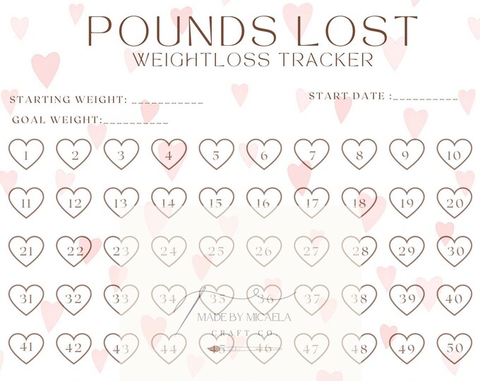 Weightloss Tracker Digital Download | Pounds Lost Digital Download ...