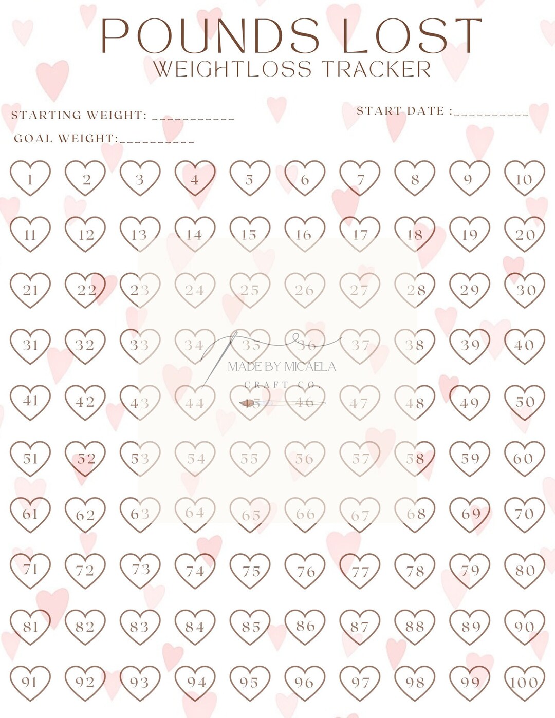 Weightloss Tracker Digital Download | Pounds Lost Digital Download ...