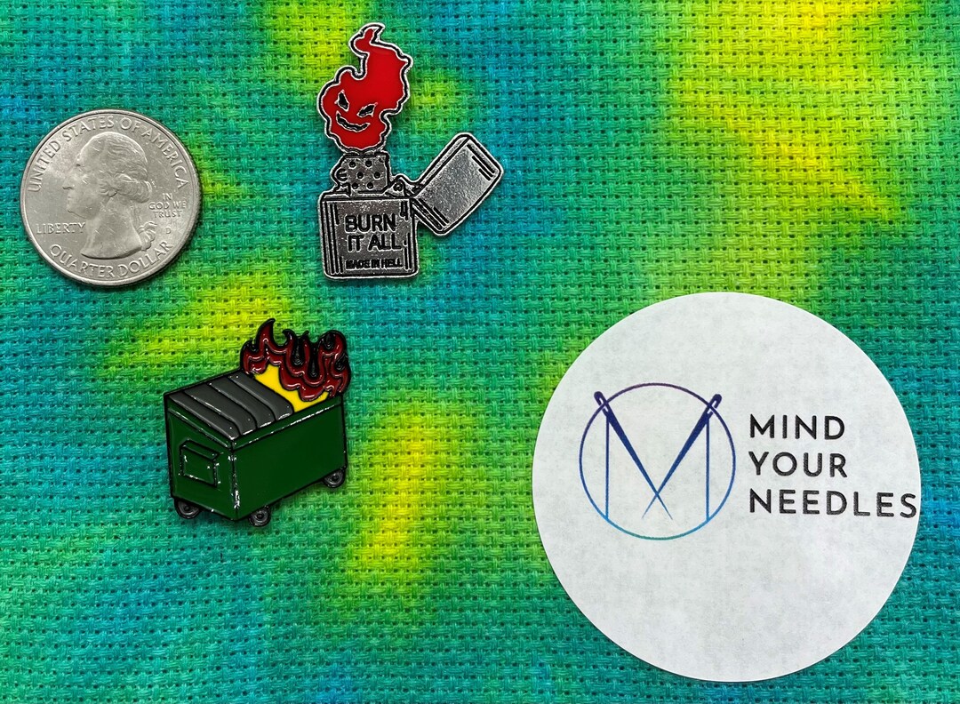 Dumpster Fire Burn It All Lighter Needle Minder Magnets - Etsy