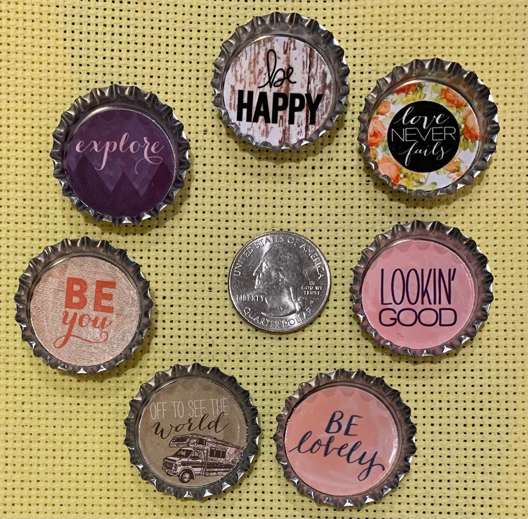 Bottle Cap Words Quotes Needle Minder Magnet - Etsy UK