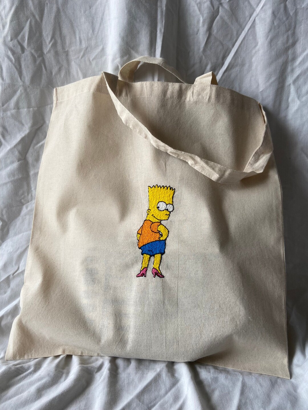 Bart Simpson Embroidered Tote Bag - Etsy