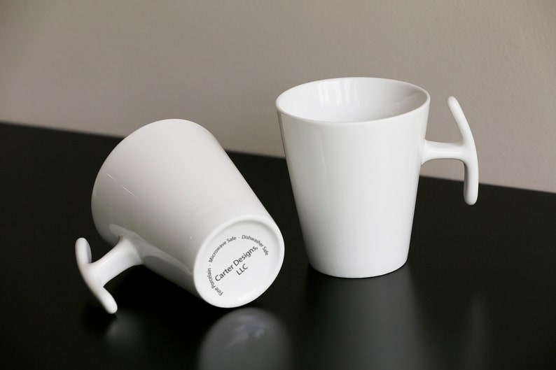 Coffee and Tea Designed Mugs Stacking Mugs Personalized - Etsy