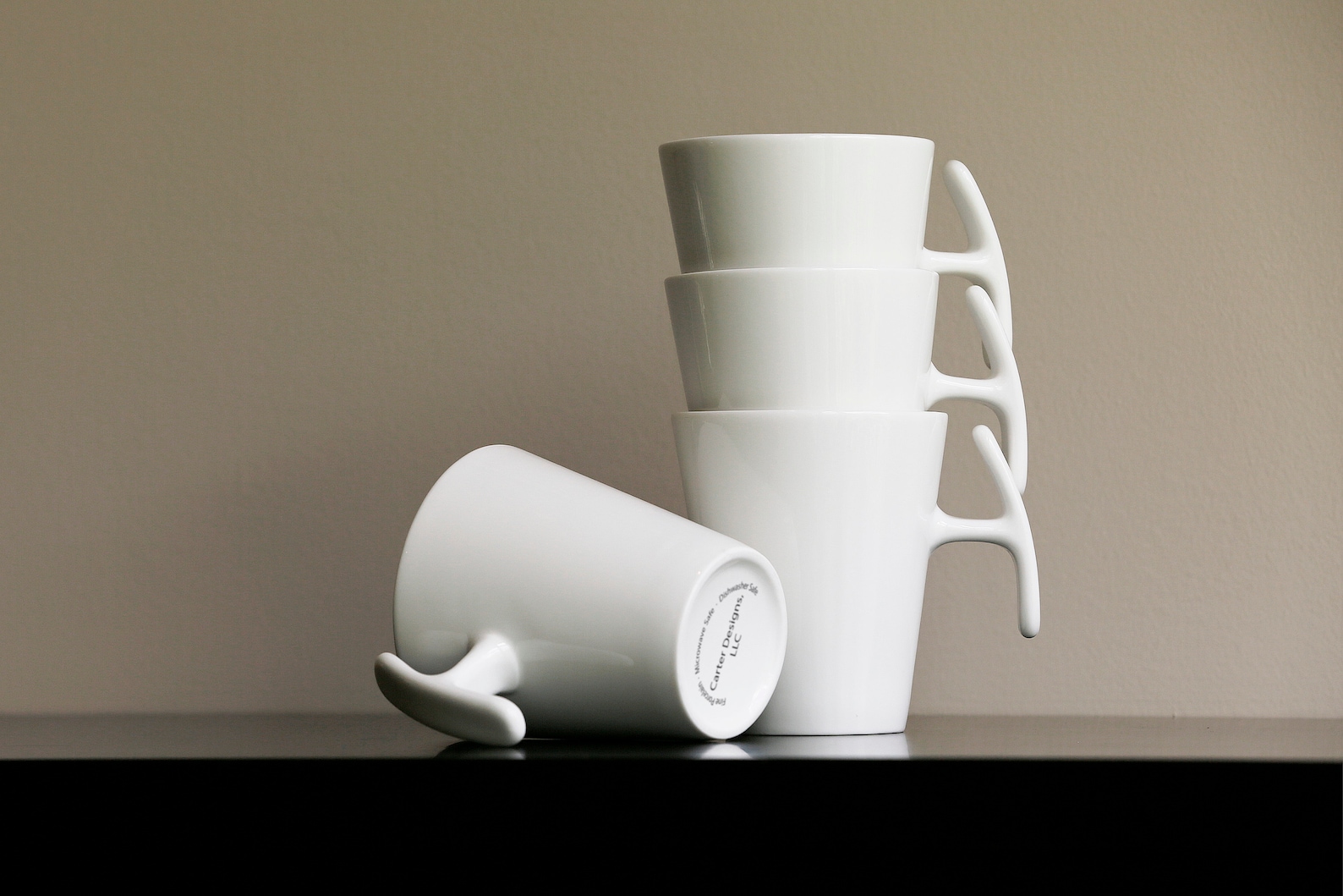 Coffee and Tea Designed Mugs Stacking Mugs Personalized - Etsy