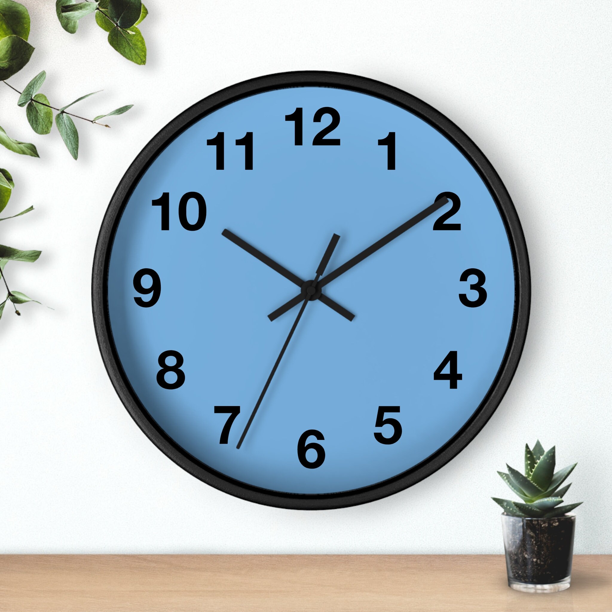 Baby Blue Wall Clock, Simple Minimalistic Clock, Home Decor, Office ...