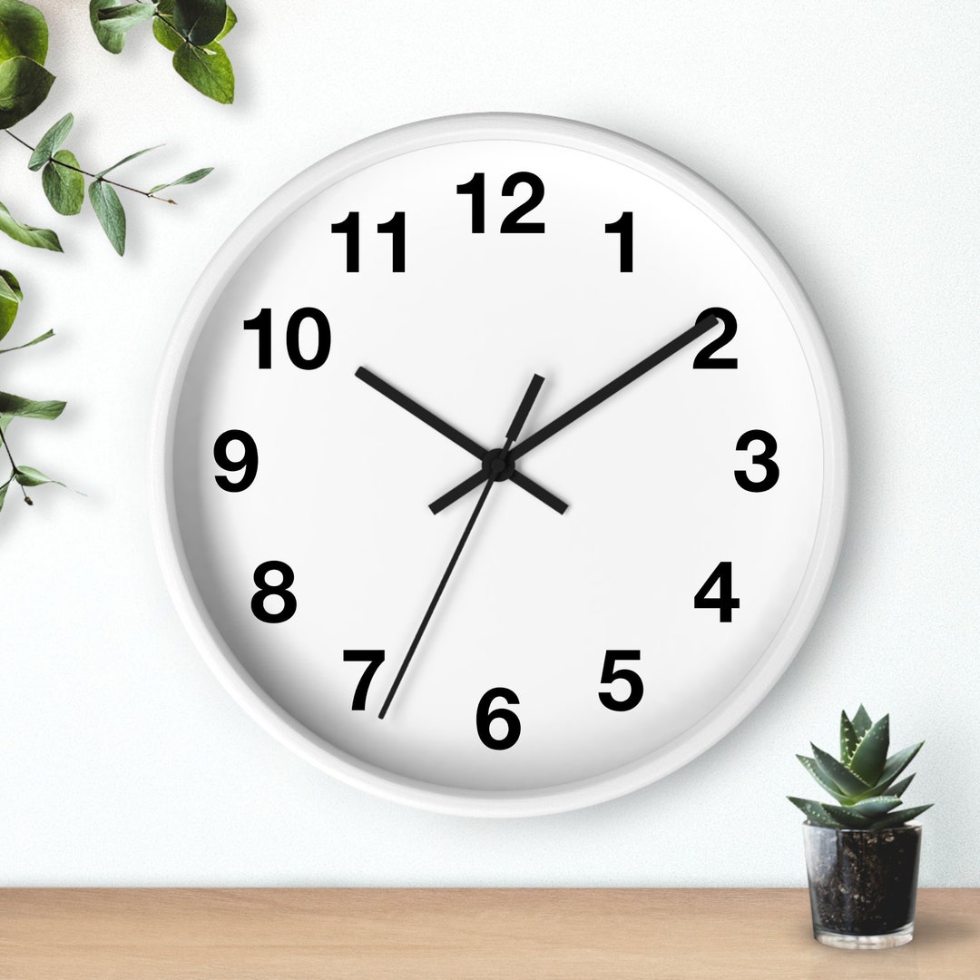 White Wall Clock, Neutral Color Clock, Minimalist Wall Clock, Classic ...