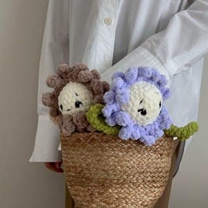 Handcrafted Plush Crochet Flowers Lovey Toddler Toy Soft Snuggle for ...