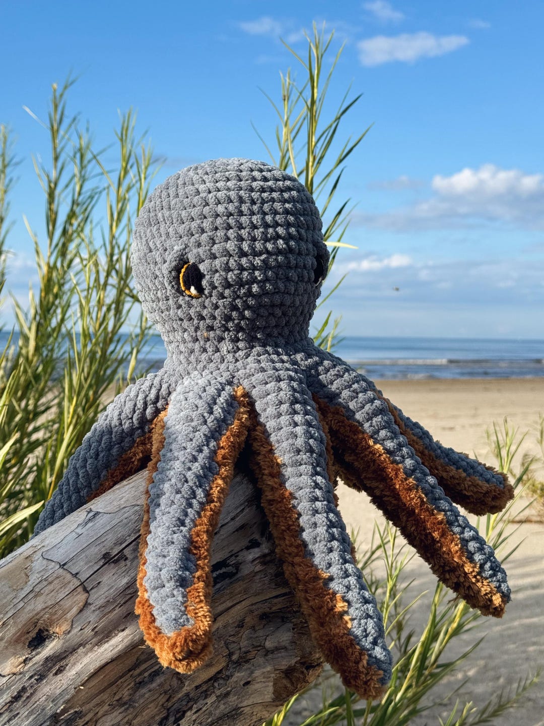 Handmade Plush Octopus Toy Ocean Theme Crochet Cuddle Buddy for ...